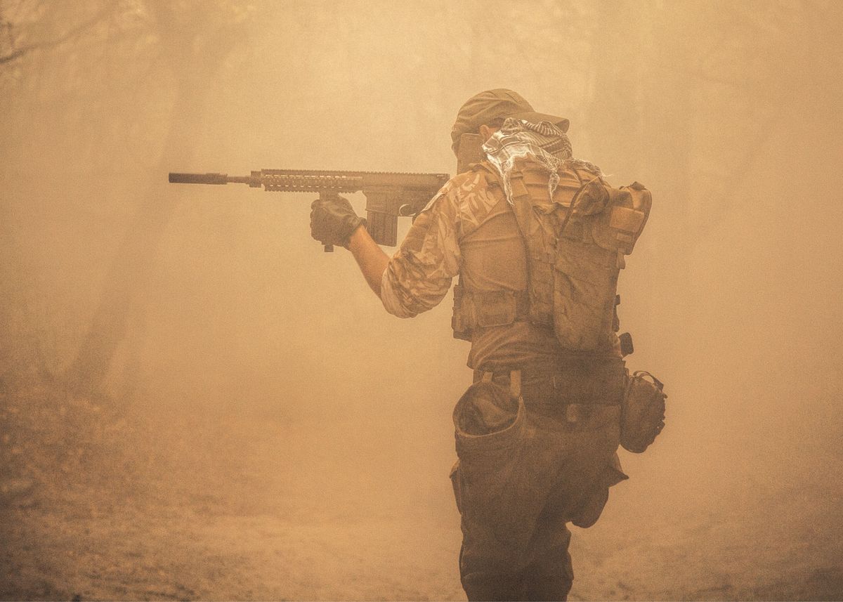 'military aggression' Poster, picture, metal print, paint by D A N ...