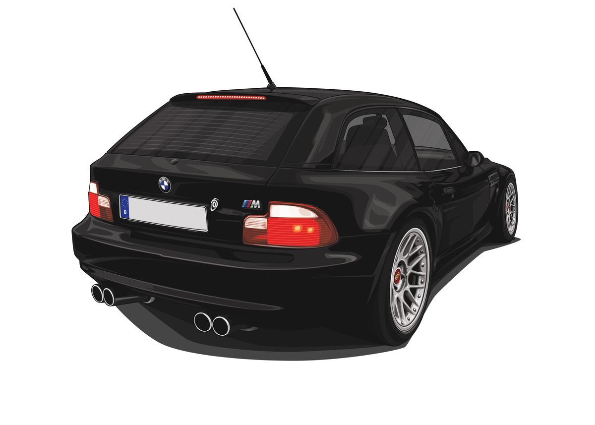 'BMW Z3 Coupe on BBS White' Poster, picture, metal print, paint by ...
