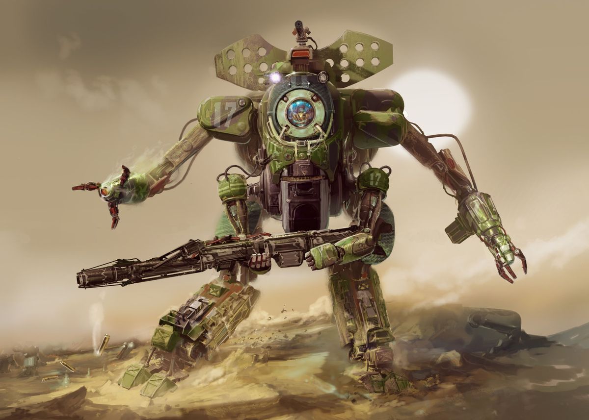 ' mechwarrior' Poster, picture, metal print, paint by Hokki Art | Displate