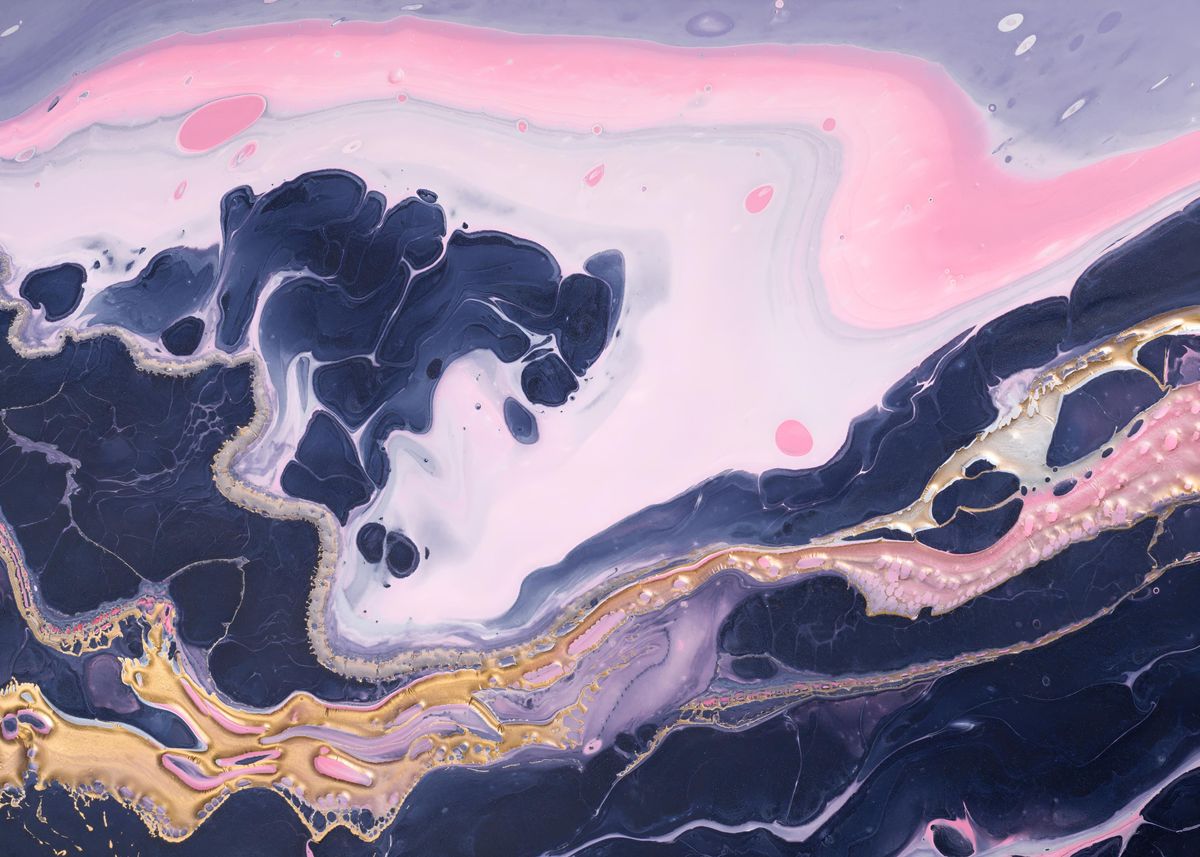 'Marble Watercolor Painting' Poster, picture, metal print, paint by ...