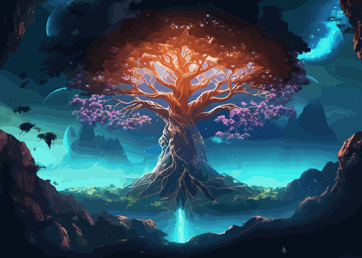 'Cosmic Tree of Life' Poster, picture, metal print, paint by Ardyce ...