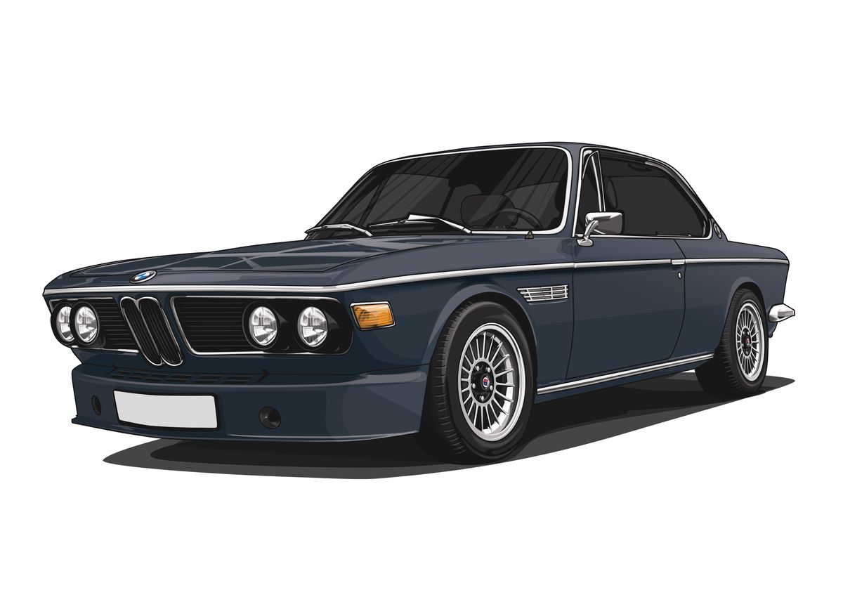 'BMW 3 0 CS E9 1974 Alpina' Poster, picture, metal print, paint by ...
