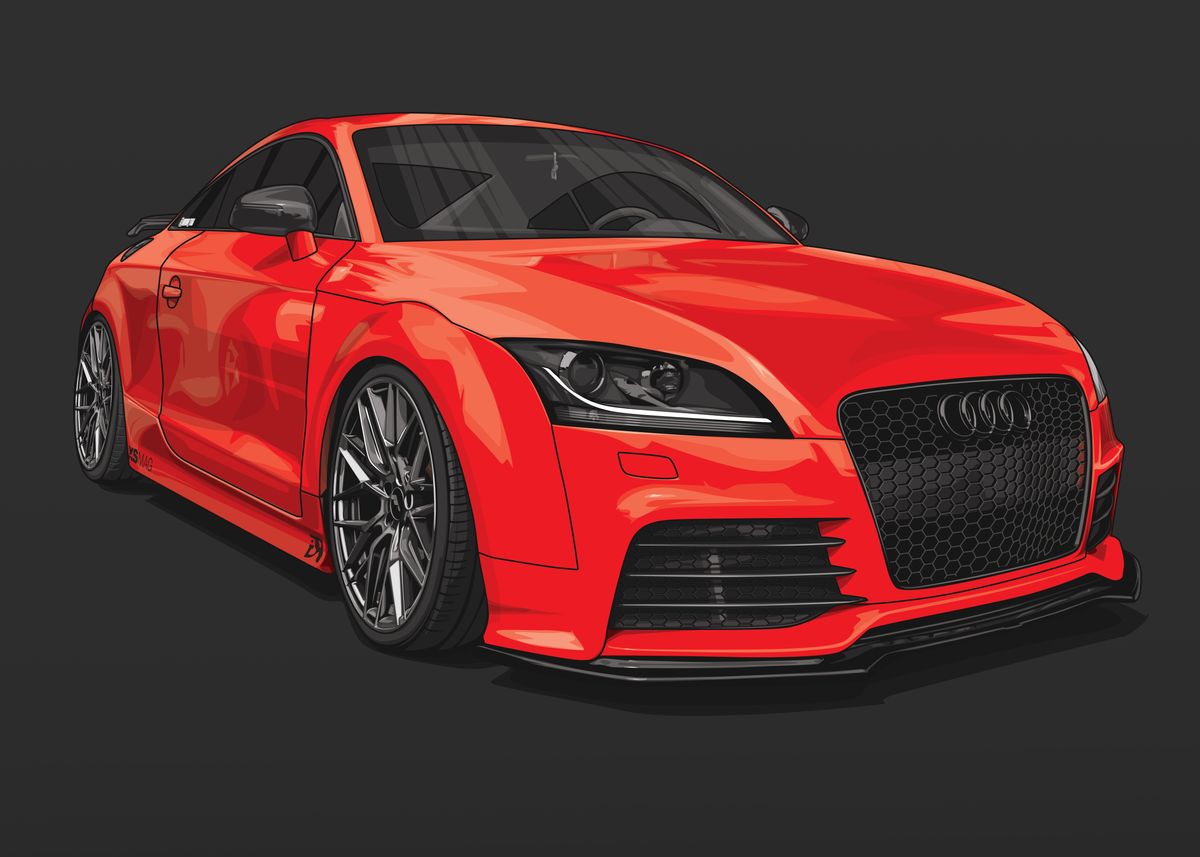 'Audi TT RS 8J Red Airride' Poster, picture, metal print, paint by ...