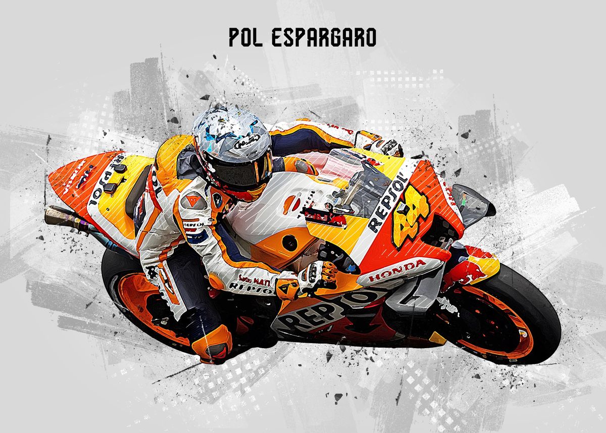 'Rider Pol Espargaro Poster' Poster by Benny Jacobs | Displate