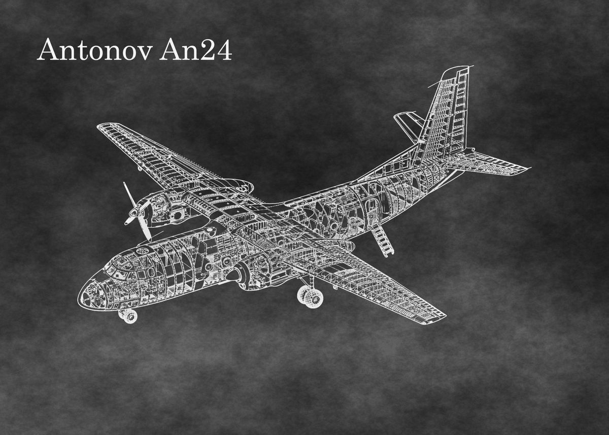 'Antonov An24 ' Poster by Eng Hadoool | Displate