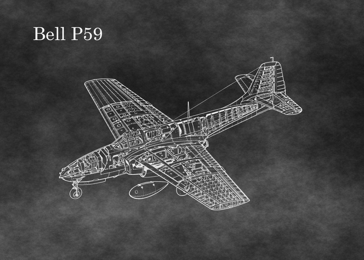 'Bell P59' Poster, picture, metal print, paint by Eng Hadoool | Displate