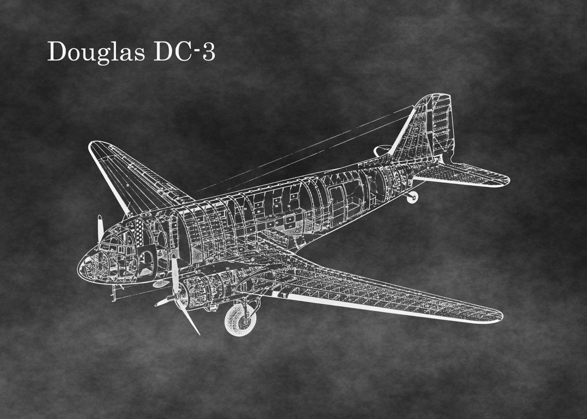 'Douglas DC3 ' Poster, picture, metal print, paint by Eng Hadoool ...