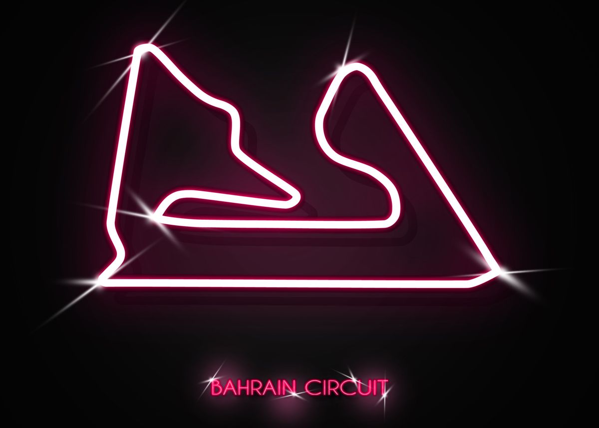 'Bahrain Circuit Neon' Poster, picture, metal print, paint by Benny ...
