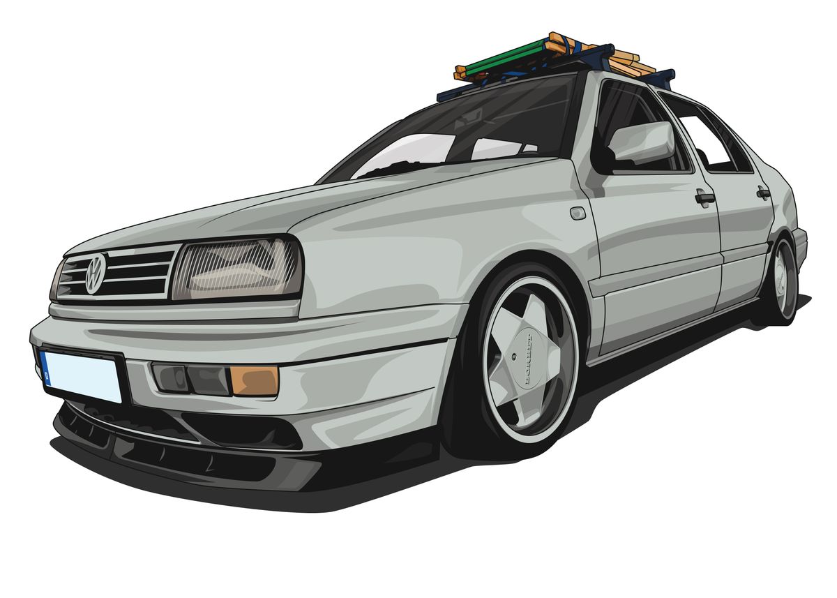 'VW Vento Jetta MK3' Poster by POWERDRAWINGS | Displate