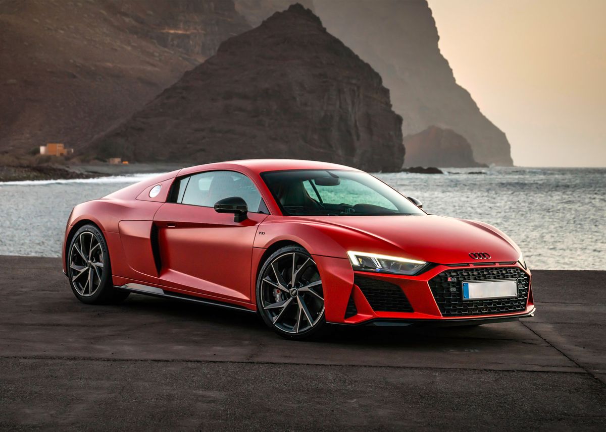 'Audi R8 nature mountain' Poster, picture, metal print, paint by gani ...