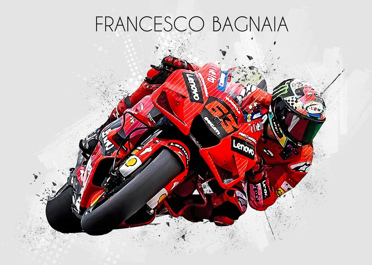 'Rider Francesco Bagnaia' Poster, picture, metal print, paint by Benny ...