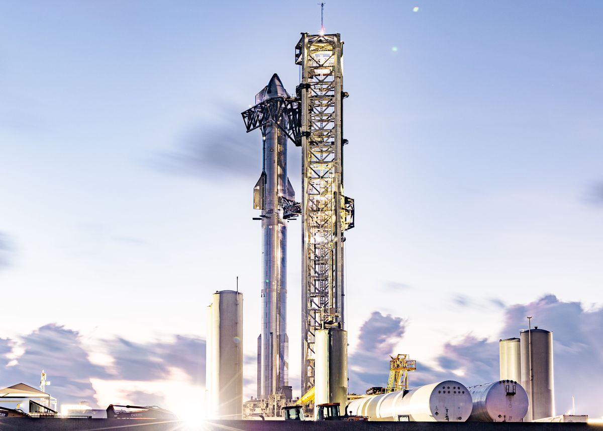 'SpaceX Starship Full Stack' Poster, picture, metal print, paint by ...