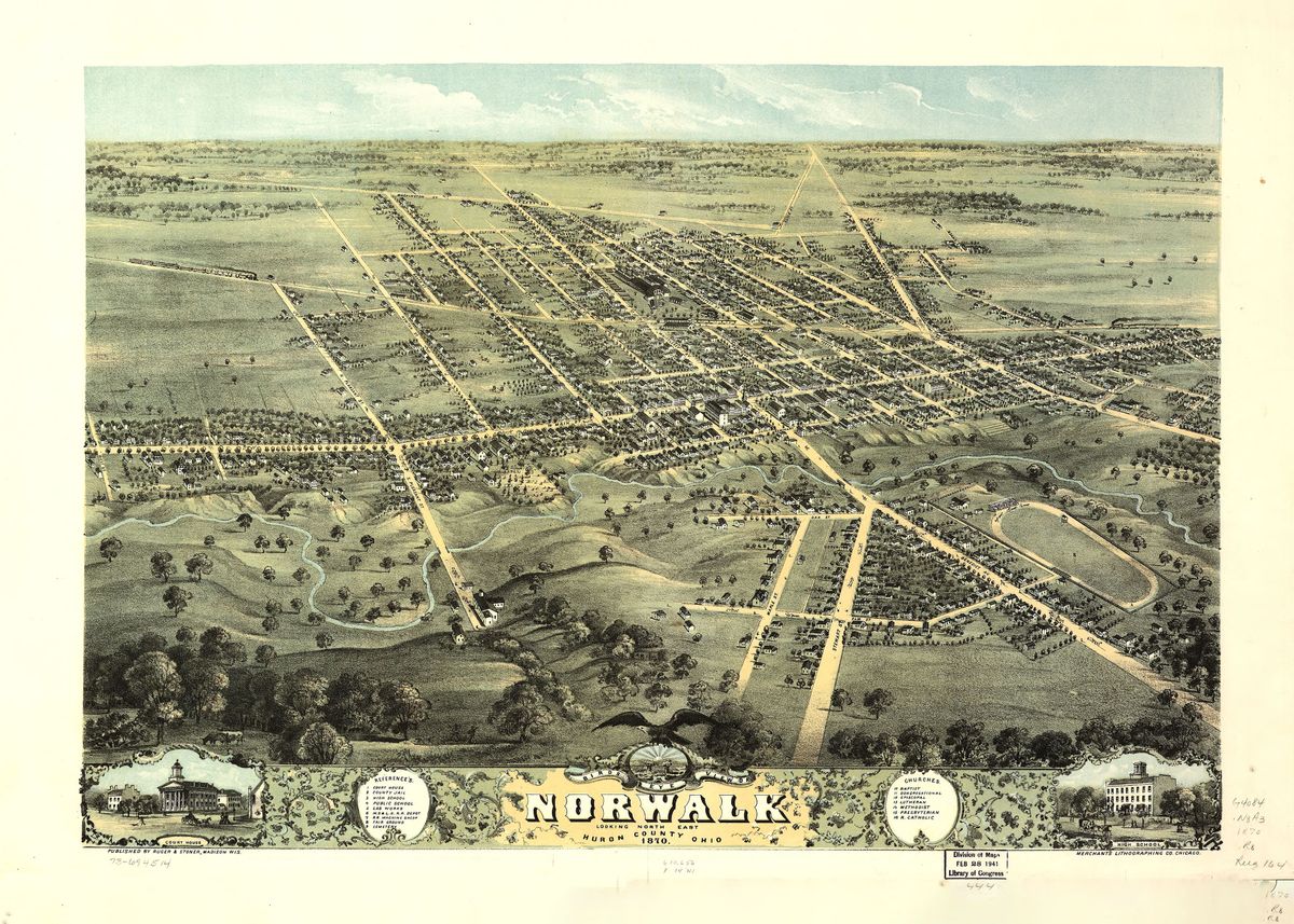 'Norwalk Ohio 1870' Poster, picture, metal print, paint by Janice M ...