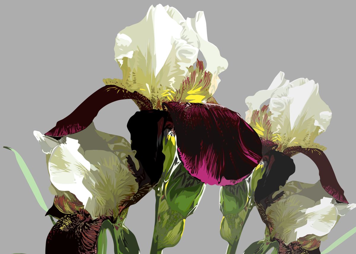 'flowers' Poster, picture, metal print, paint by Nesrin Gulistan | Displate