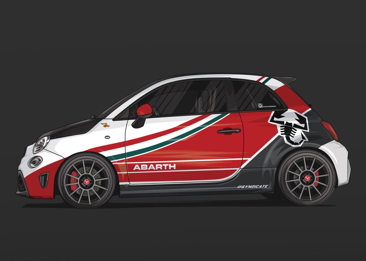 'Abarth 595 Competizione' Poster, picture, metal print, paint by ...
