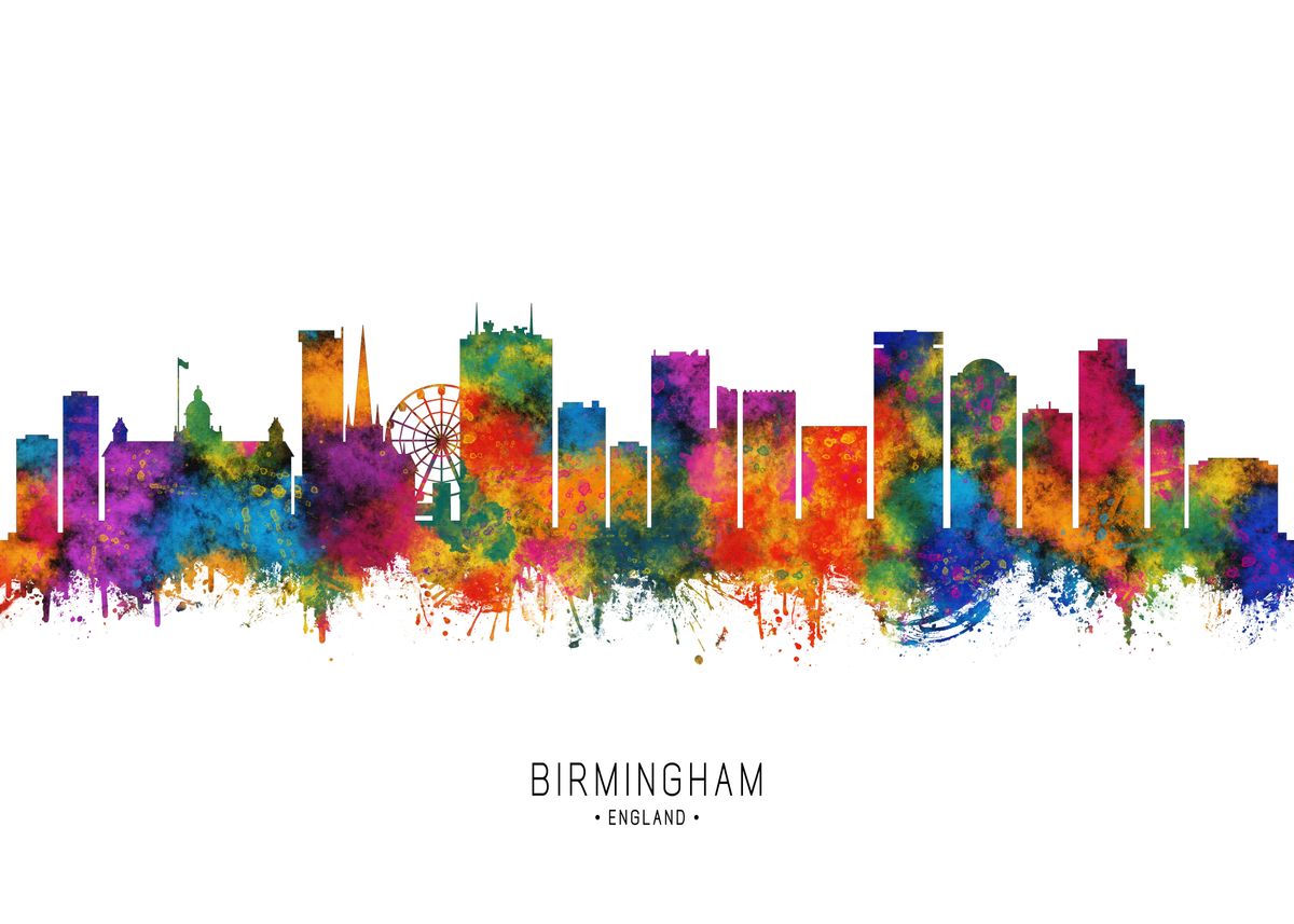 'Birmingham England Skyline' Poster by Towseef Dar | Displate