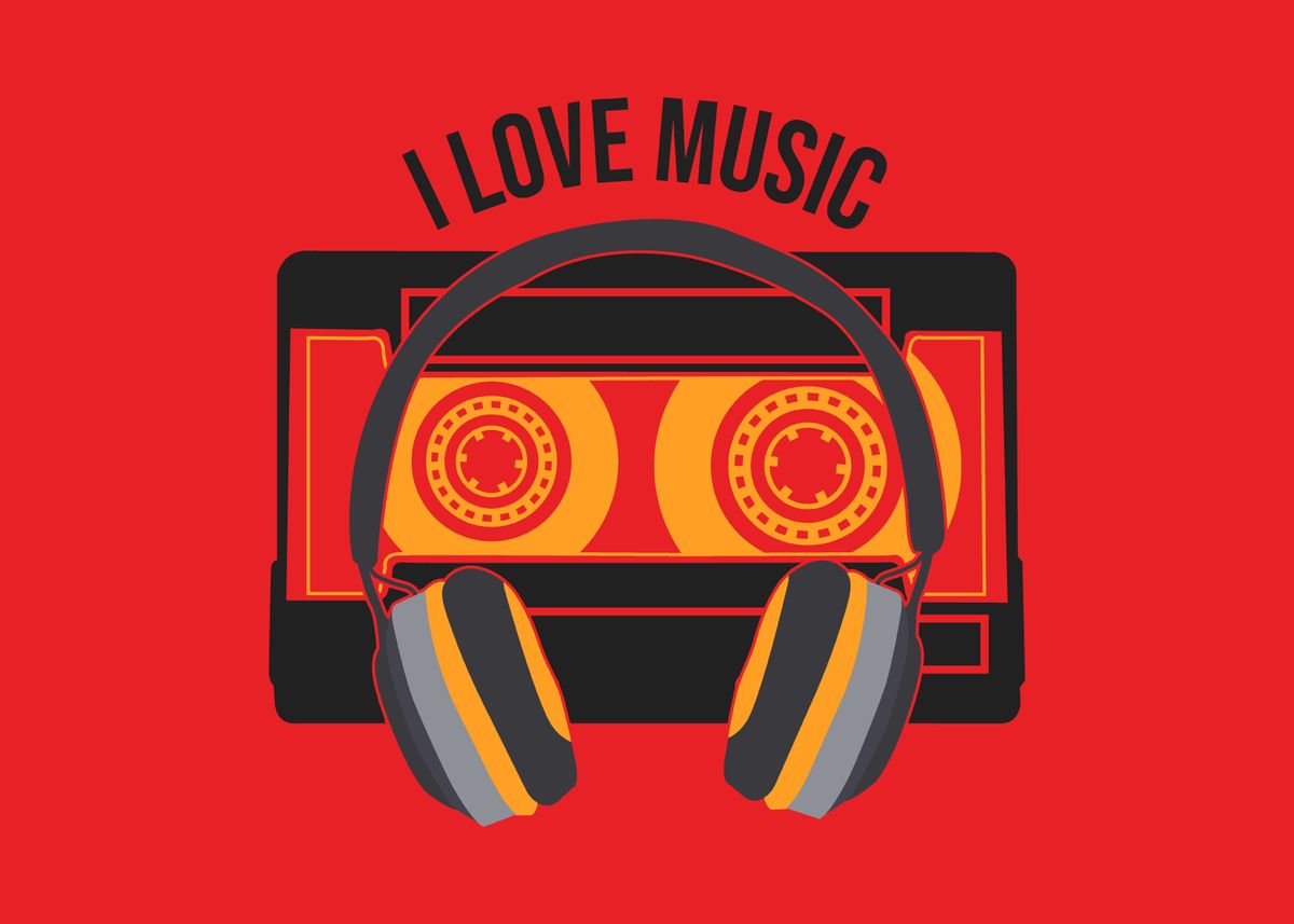 'I love Music' Poster, picture, metal print, paint by Tovu Yovi ...