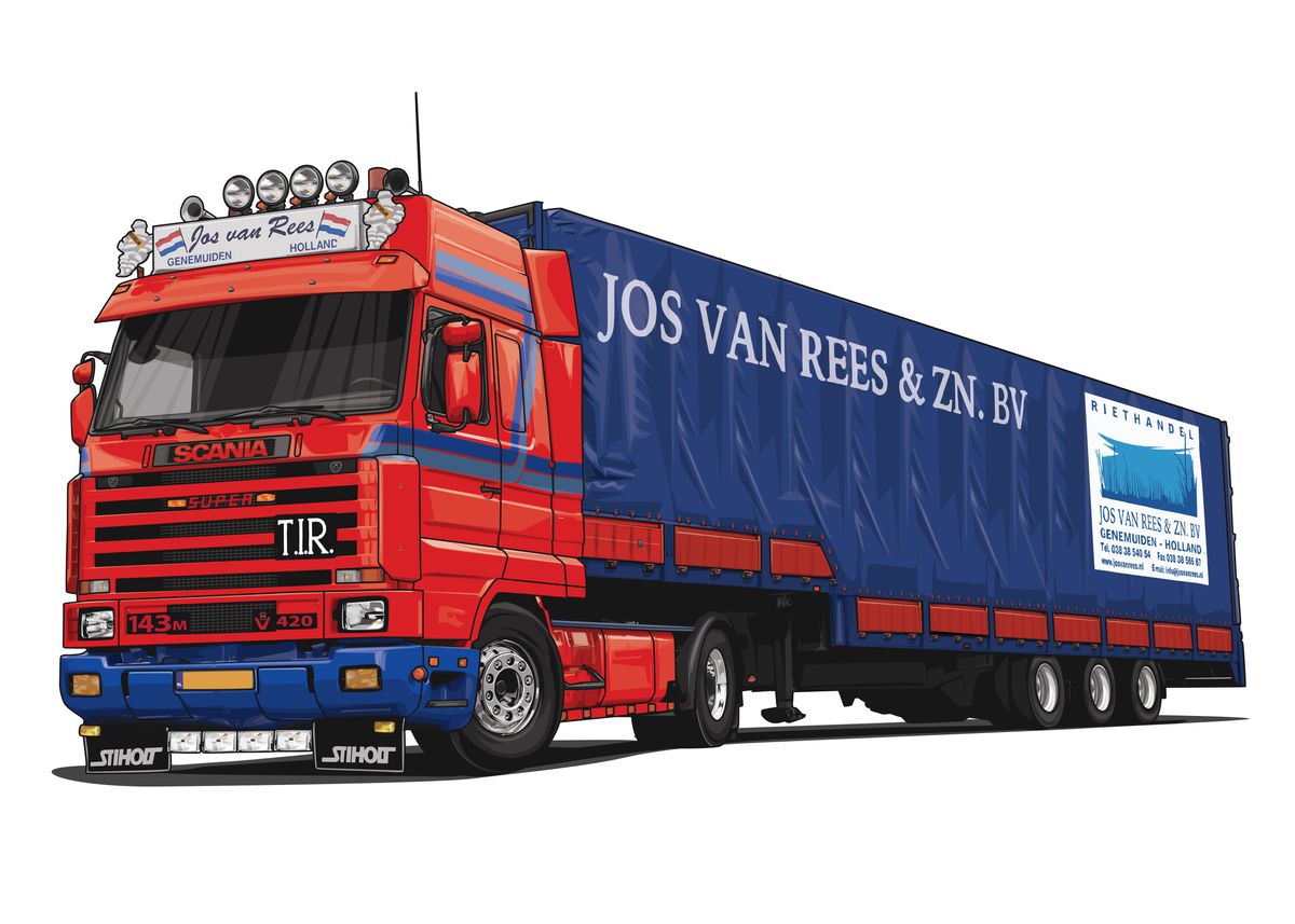 'Scania Serie 3 Super 143M' Poster, picture, metal print, paint by ...