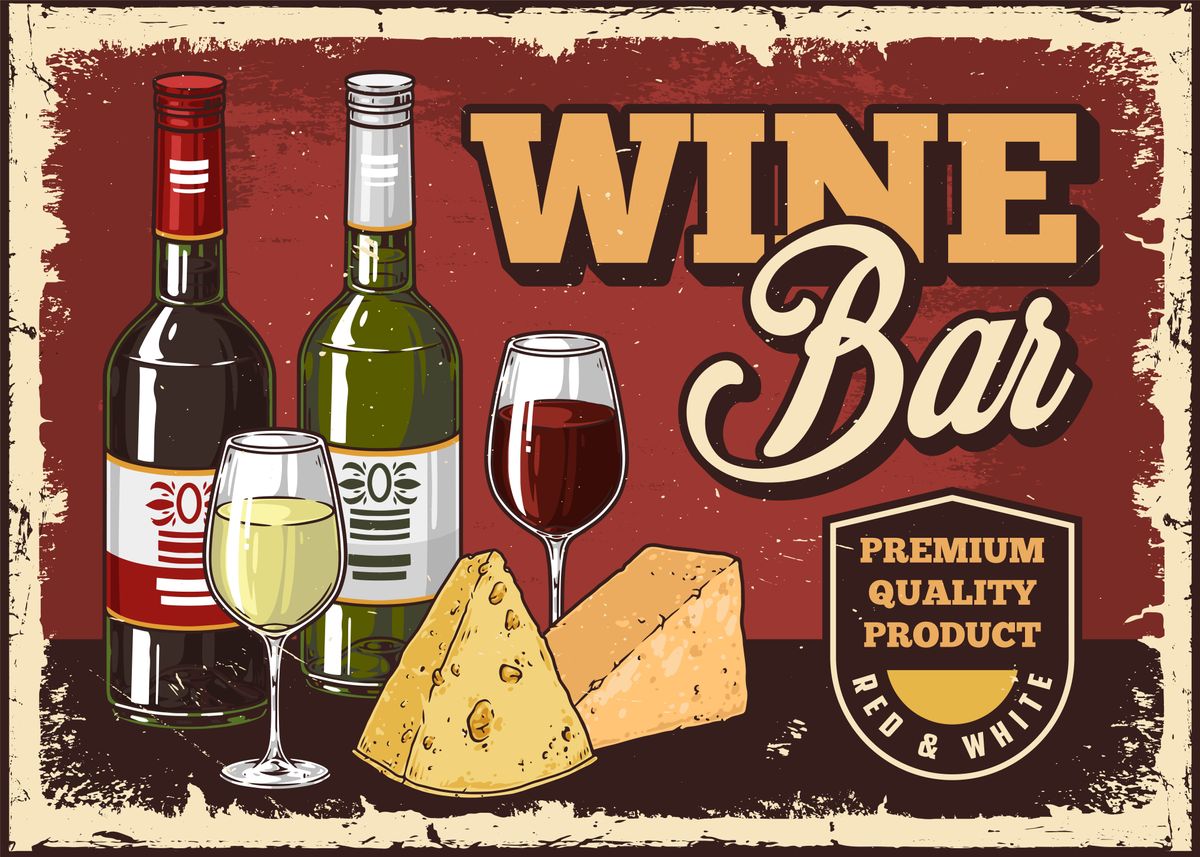 'Wine Bar Alcohol Prosecco' Poster, picture, metal print, paint by ...
