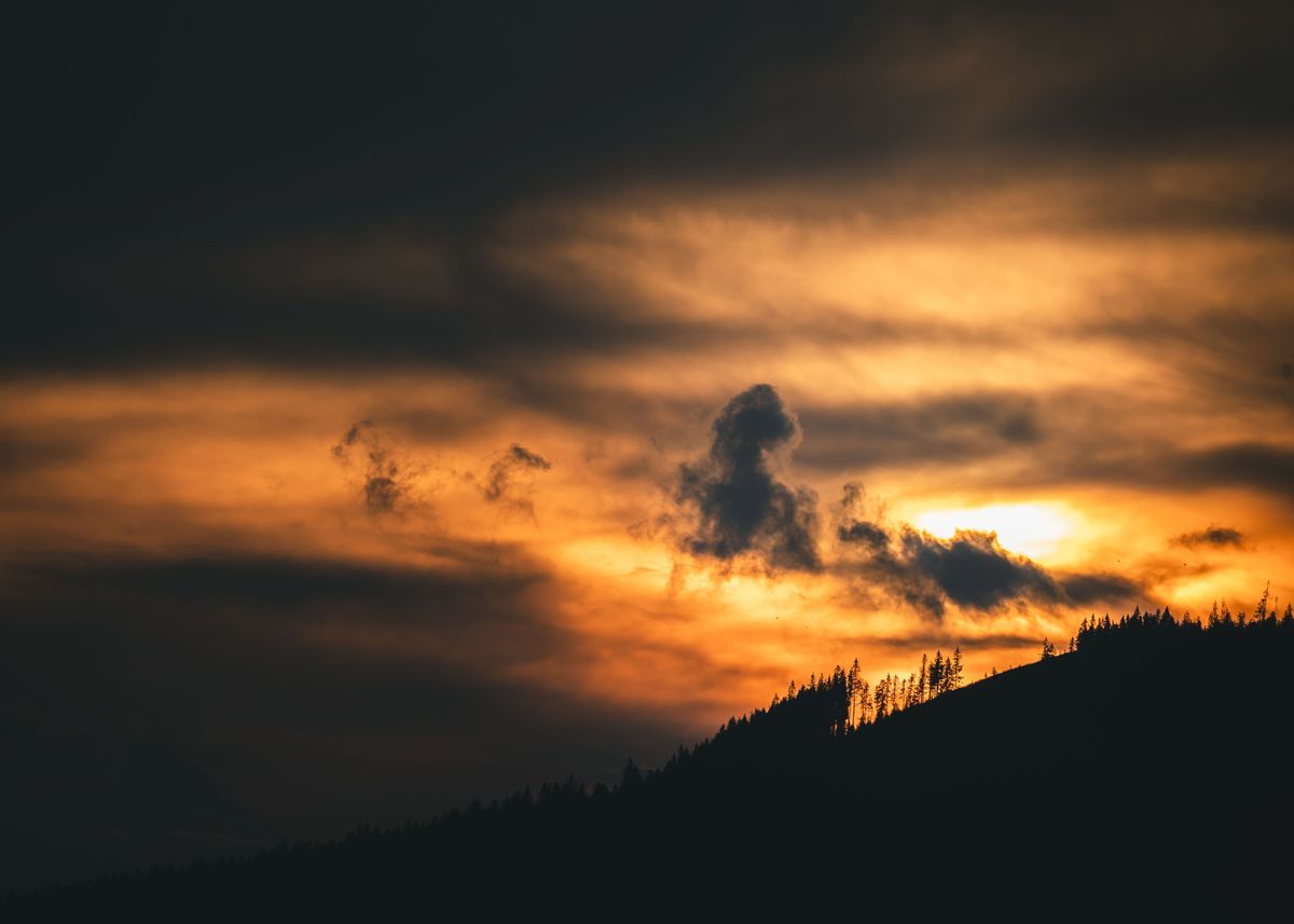 'Sunset with cloud' Poster, picture, metal print, paint by Adam ...