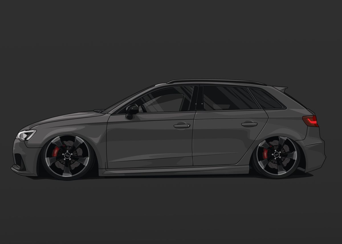 'Audi RS3 Sportback 8V 2016' Poster by POWERDRAWINGS | Displate
