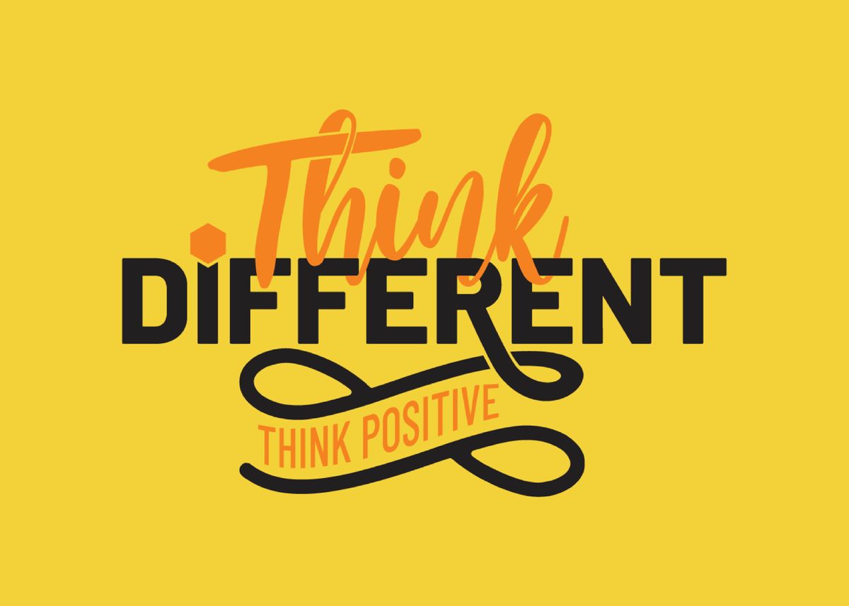 'Think positive ' Poster, picture, metal print, paint by CRAFTSSSTUDIO ...