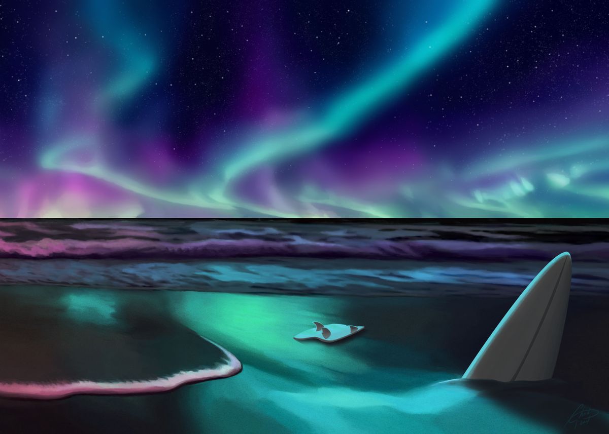 'The Lonely Surfer 5' Poster, picture, metal print, paint by Chads ...