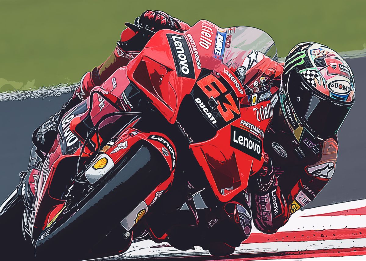 'Rider Francesco Bagnaia' Poster, picture, metal print, paint by Benny ...