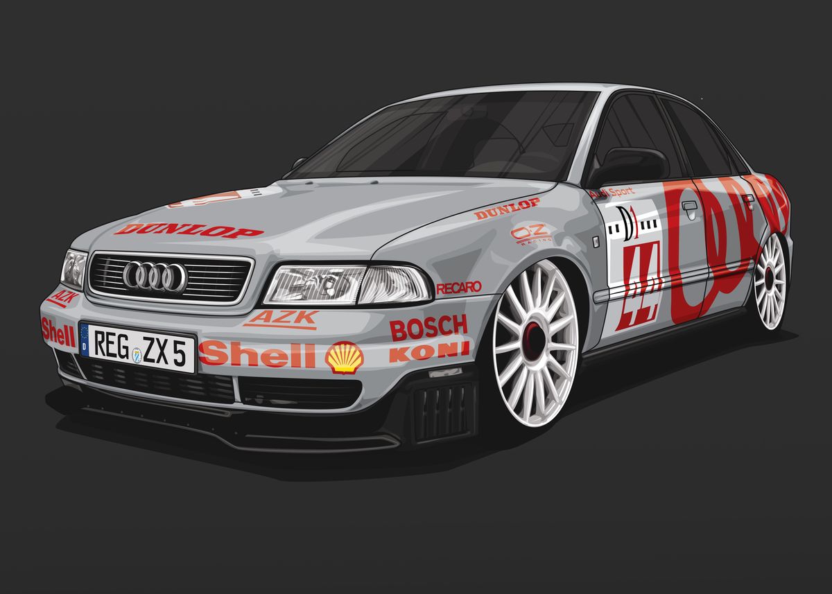'Audi A4 Quattro STW DTM' Poster, picture, metal print, paint by ...