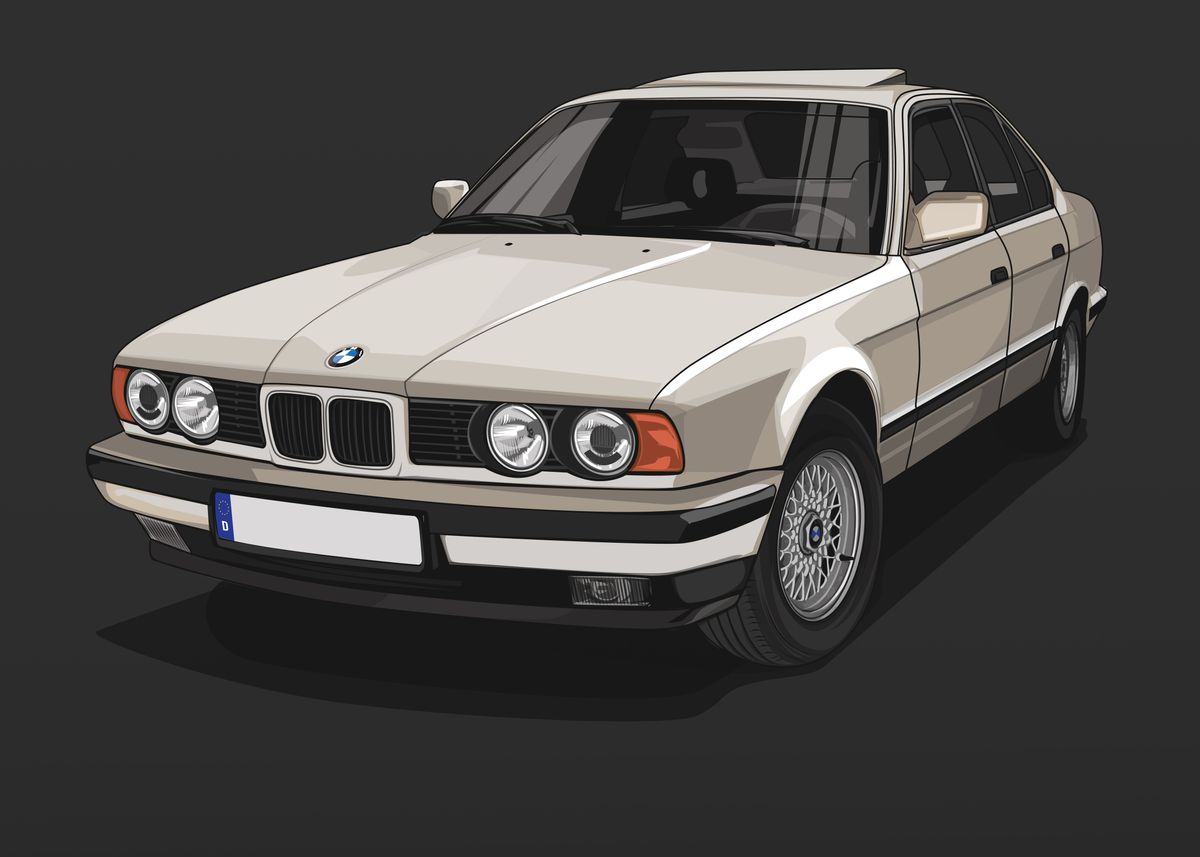 'BMW 5 Series E34 Original' Poster, picture, metal print, paint by ...
