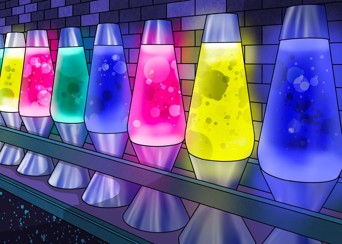 'Lava Lamps in the Night' Poster, picture, metal print, paint by Fat ...