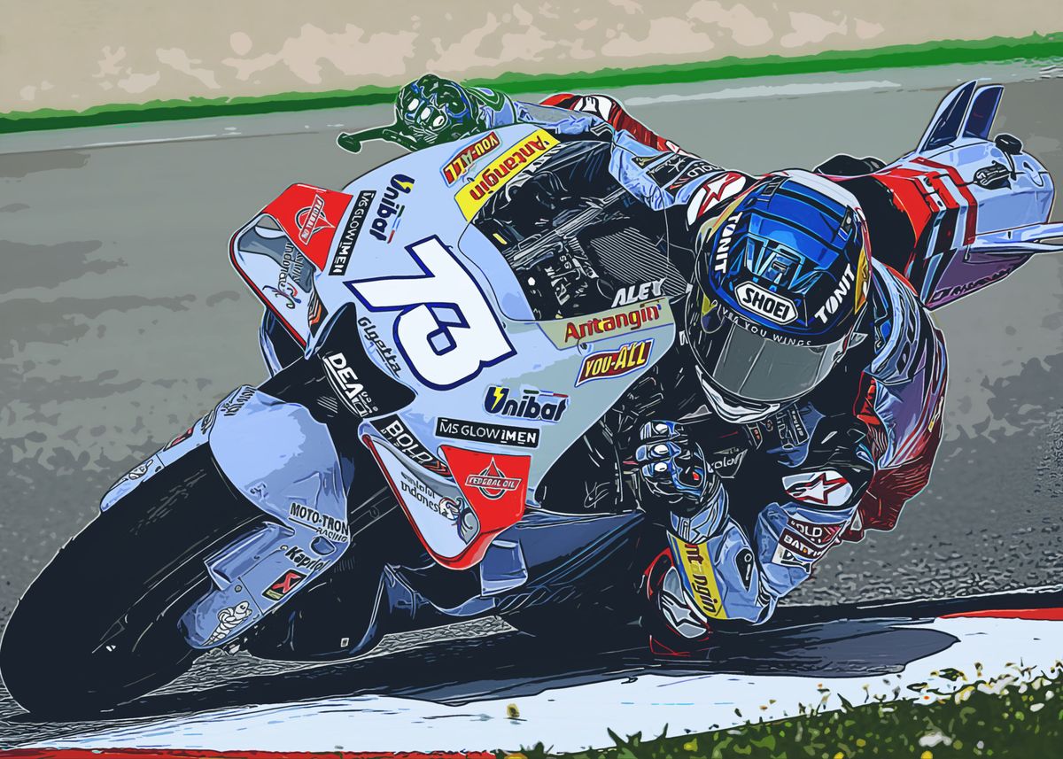 'Rider Alex Marquez' Poster, picture, metal print, paint by Benny ...