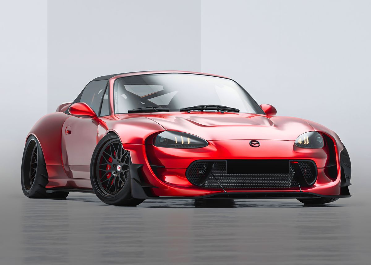 'CUSTOM WIDEBODY MAZDA MX5' Poster, picture, metal print, paint by Flux ...