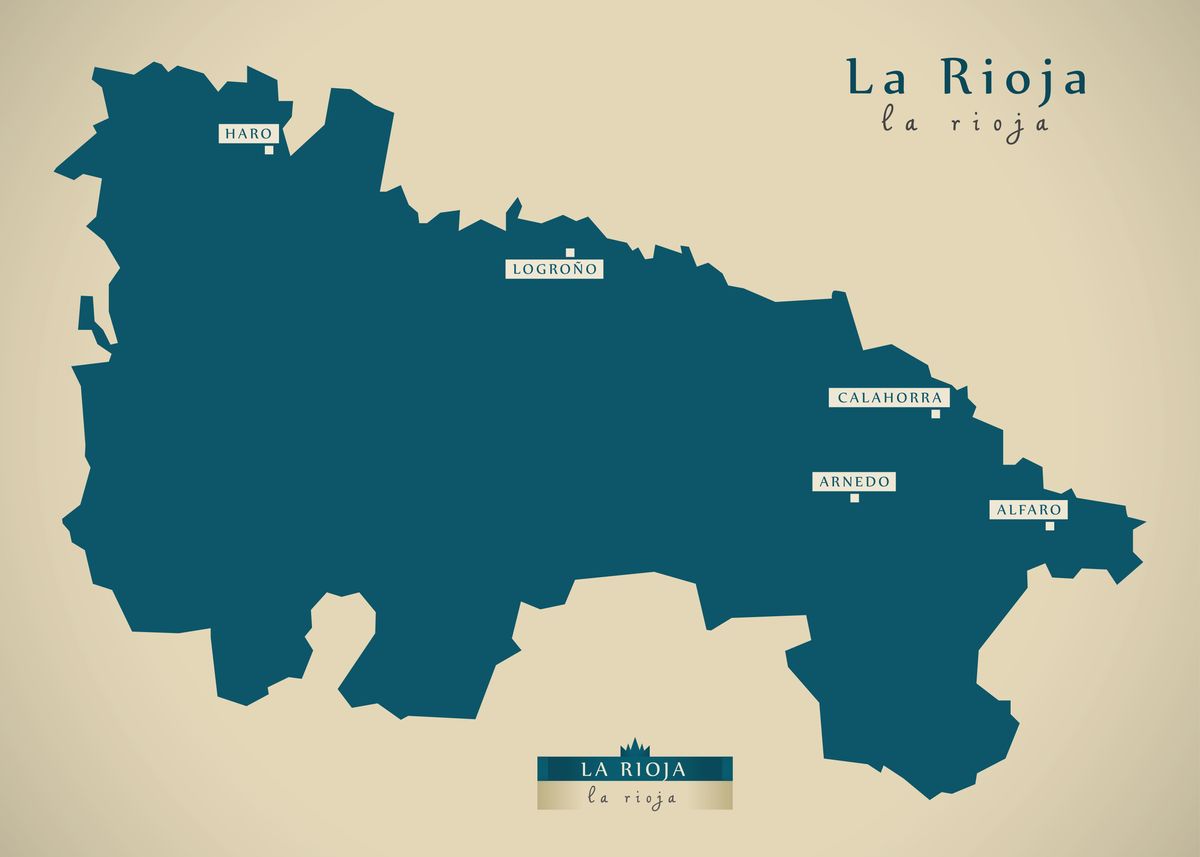 'La Rioja Spain region map' Poster, picture, metal print, paint by Ingo ...
