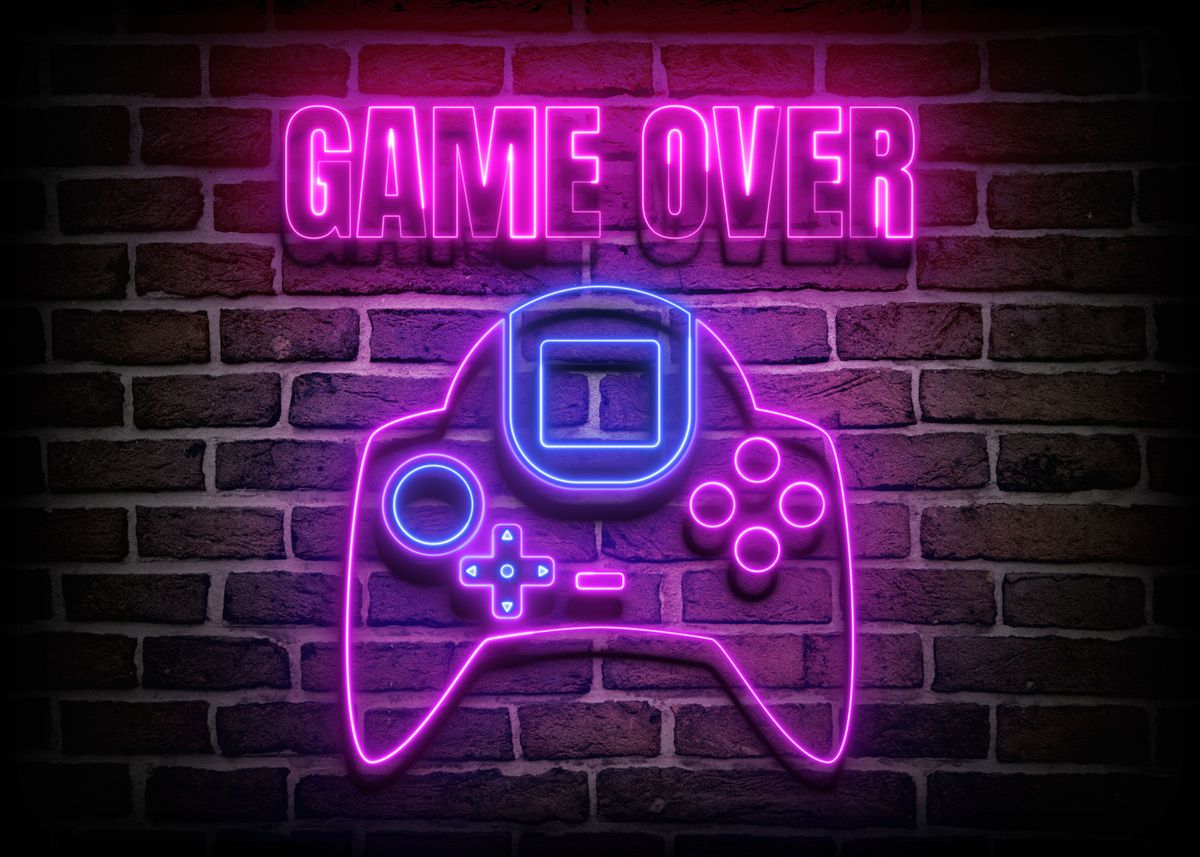 'Game Over' Poster, picture, metal print, paint by CRAFTSSSTUDIO | Displate