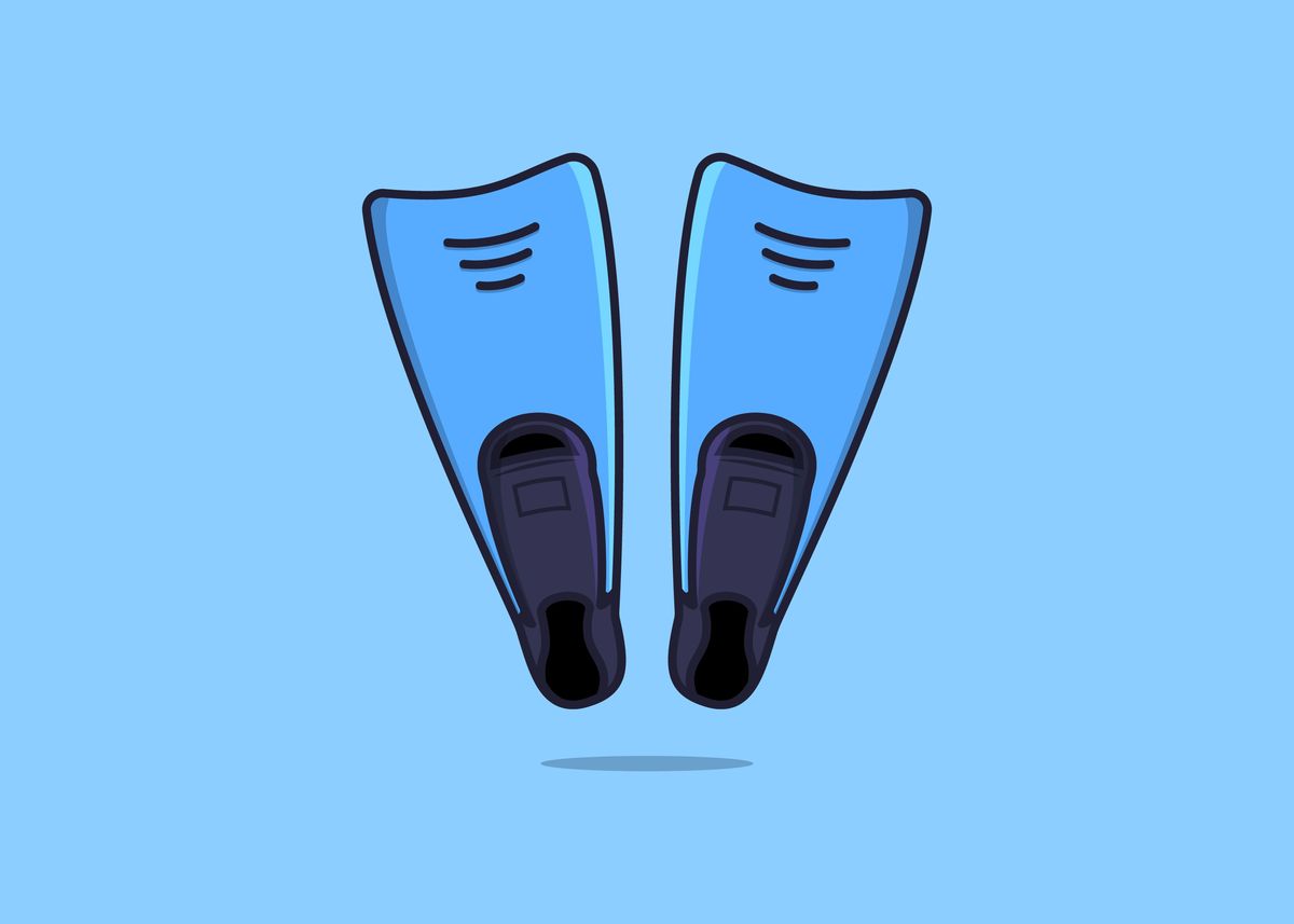 'Diving Flippers vector' Poster, picture, metal print, paint by Ahsan ...