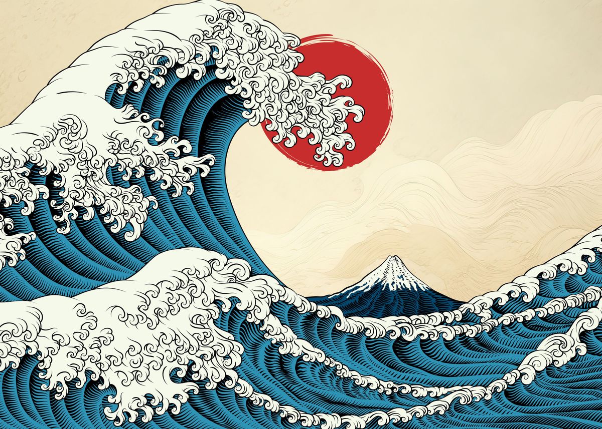 'Japanese wave' Poster, picture, metal print, paint by Danan Putra ...