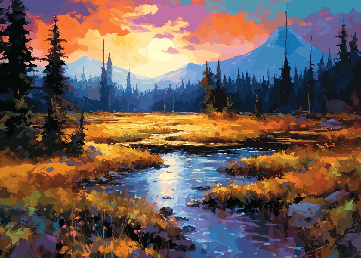 'Beautiful Nature Landscape' Poster, picture, metal print, paint by ...