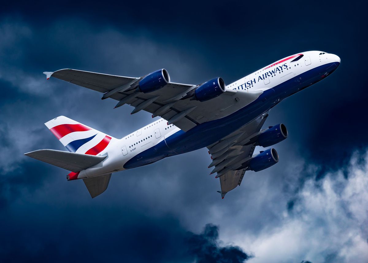 'Airbus A380 British Airway' Poster, picture, metal print, paint by ...