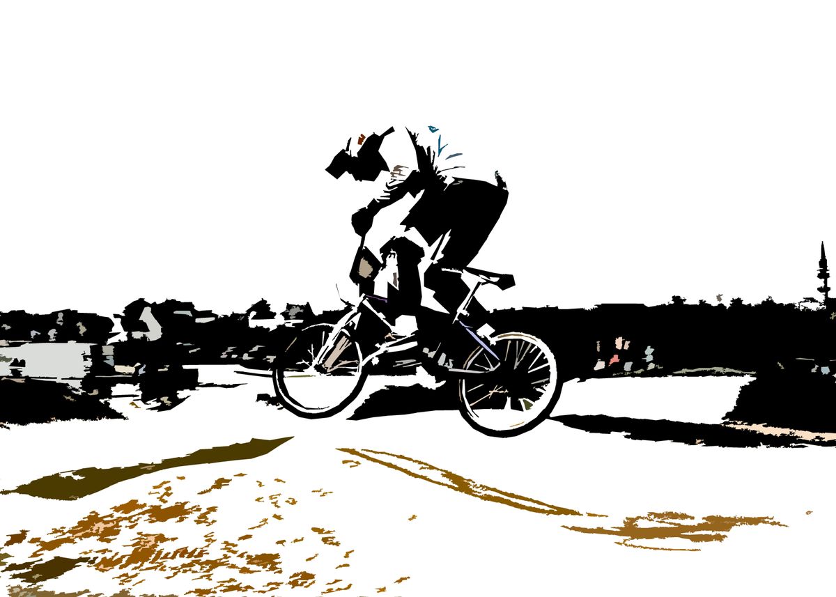 'bmx racing old school' Poster, picture, metal print, paint by eric ...