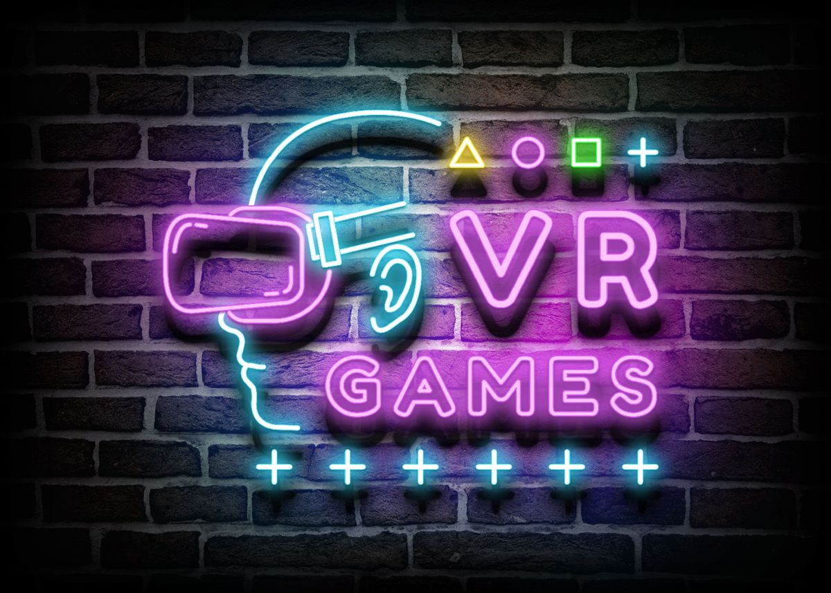 'VR Neon' Poster, picture, metal print, paint by CRAFTSSSTUDIO | Displate