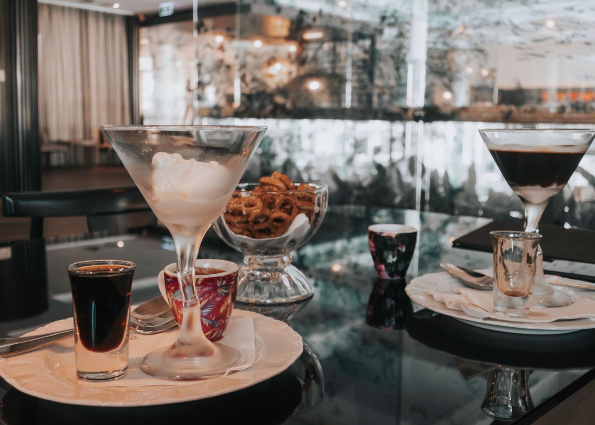 'drinks at the bar' Poster, picture, metal print, paint by Ingrid Nagy ...