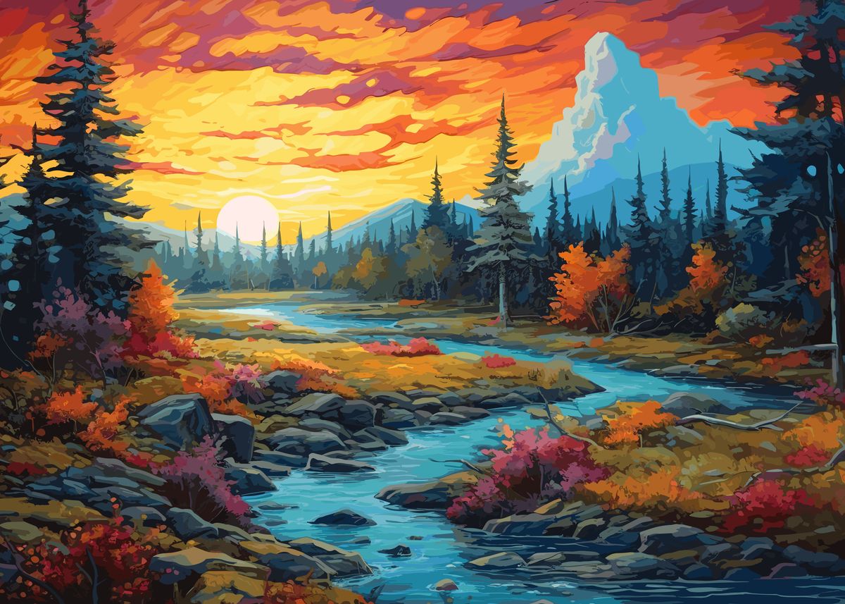 'Beautiful Nature Landscape' Poster, picture, metal print, paint by ...