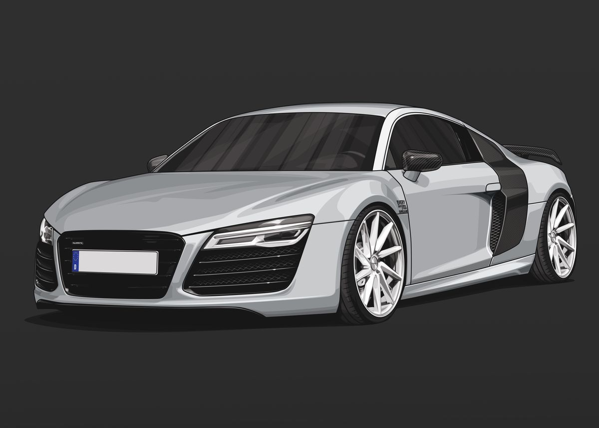 'Audi R8 Quattro Static' Poster, picture, metal print, paint by ...