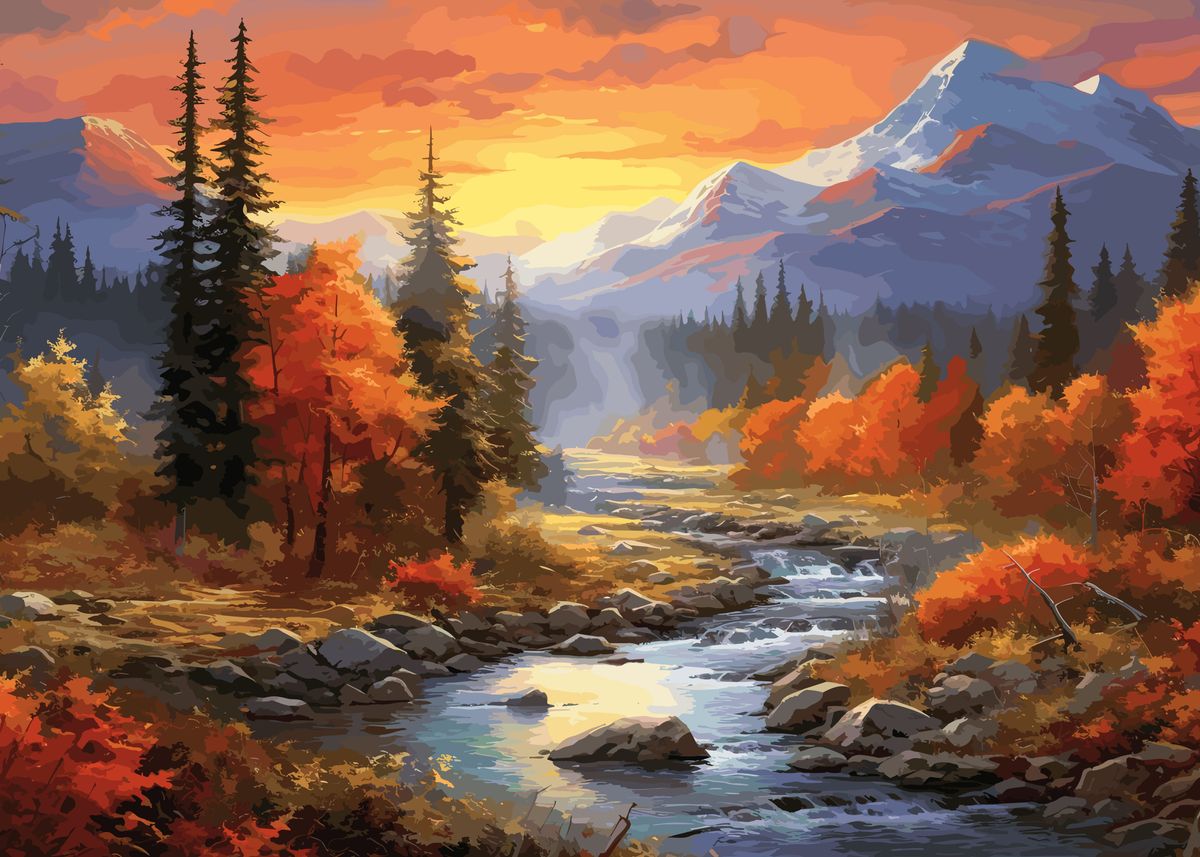 'Beautiful Nature Landscape' Poster, picture, metal print, paint by ...