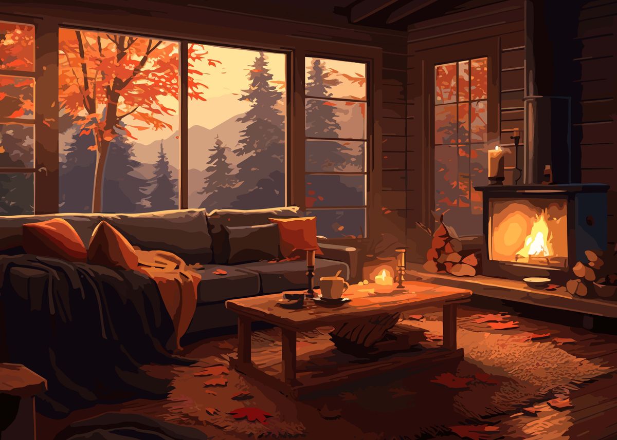 'Cozy Bookworm Corner' Poster, picture, metal print, paint by Constance ...