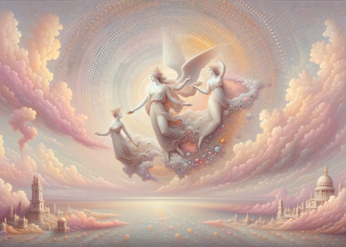 'Fractal Angels' Poster, picture, metal print, paint by Astro Blaster ...