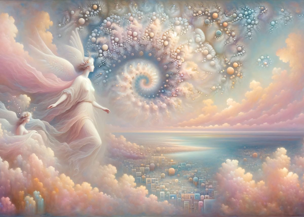 'Fractal Angels' Poster, picture, metal print, paint by Astro Blaster ...