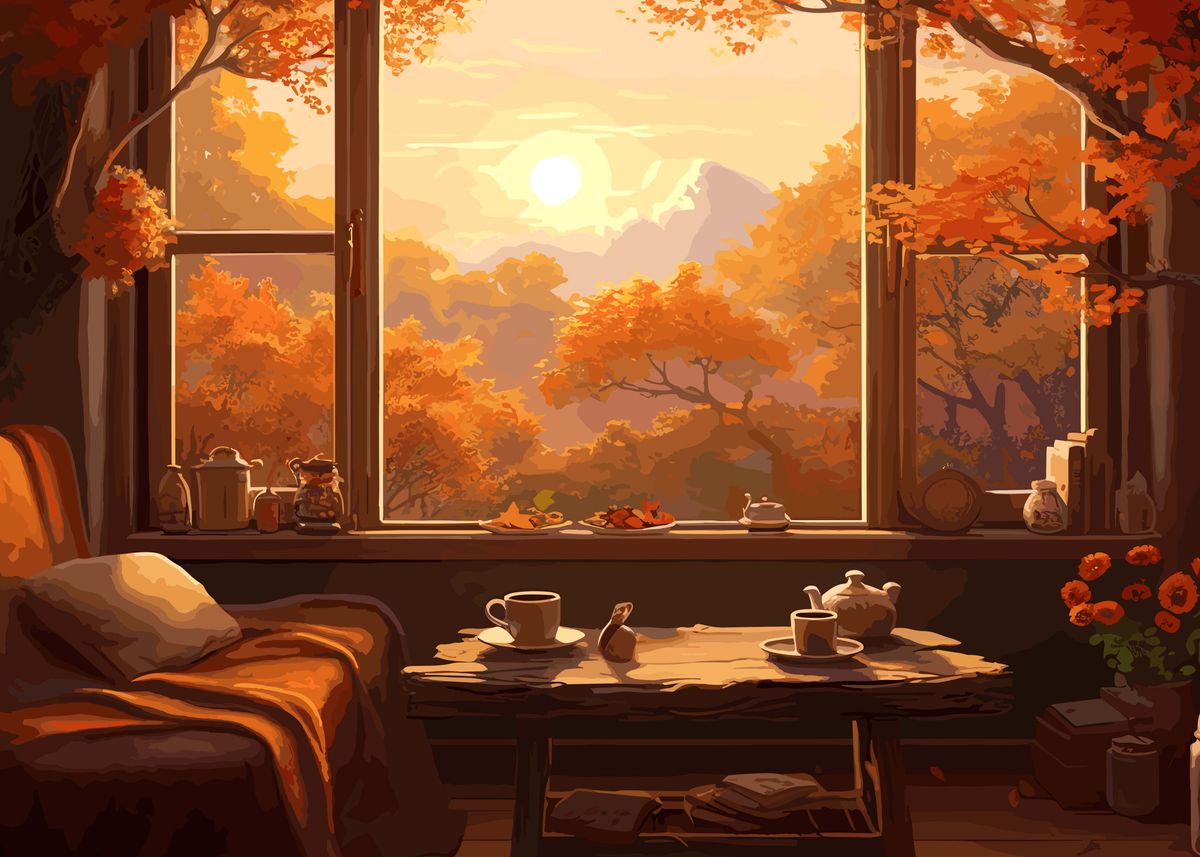 'Cozy Bookworm Corner' Poster, picture, metal print, paint by Constance ...