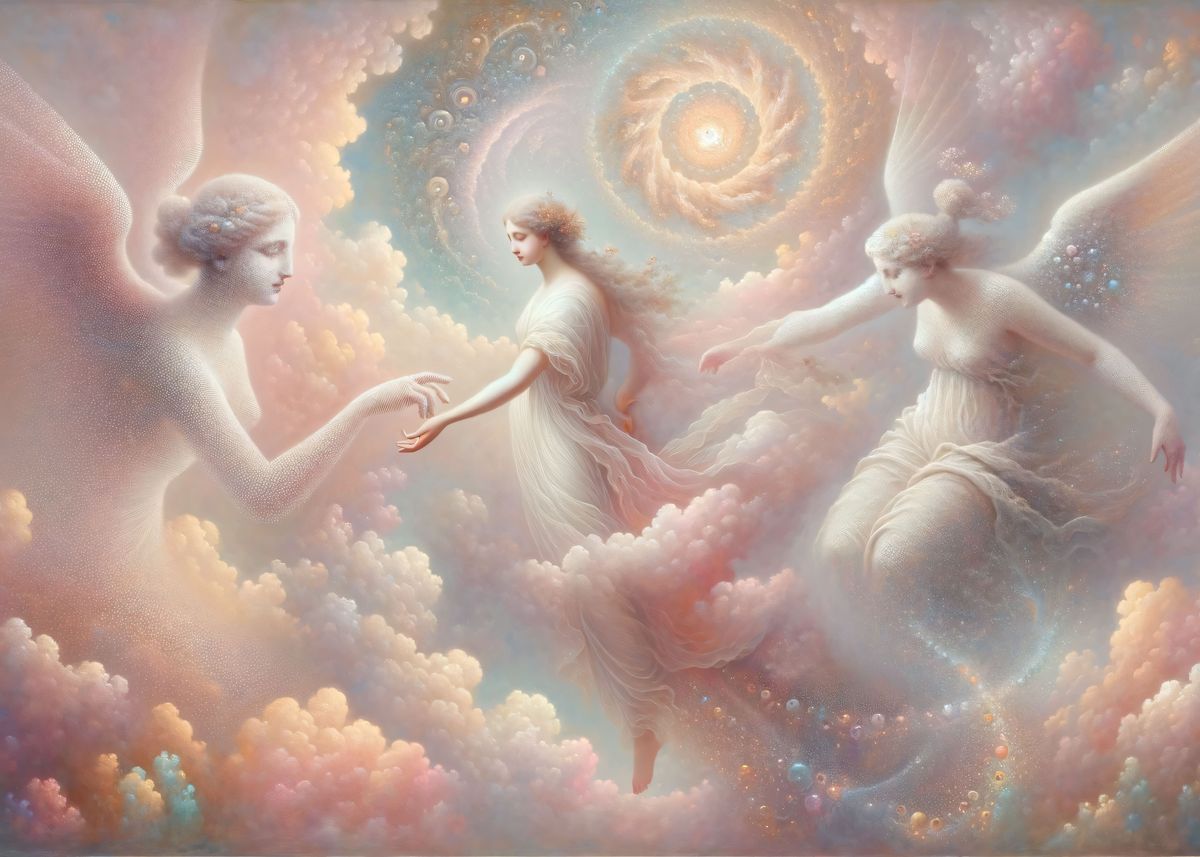'Fractal Angels' Poster, picture, metal print, paint by Astro Blaster ...